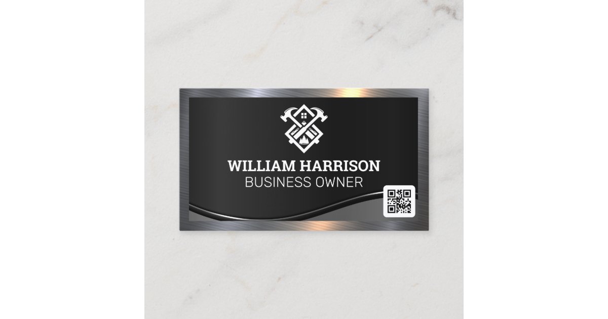 Construction Logo | QR Code Business Card | Zazzle