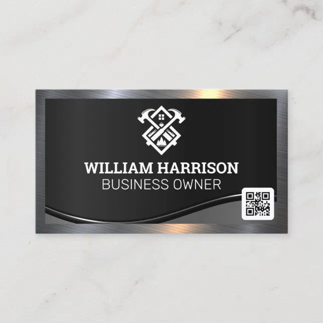 Construction Logo | QR Code Business Card | Zazzle