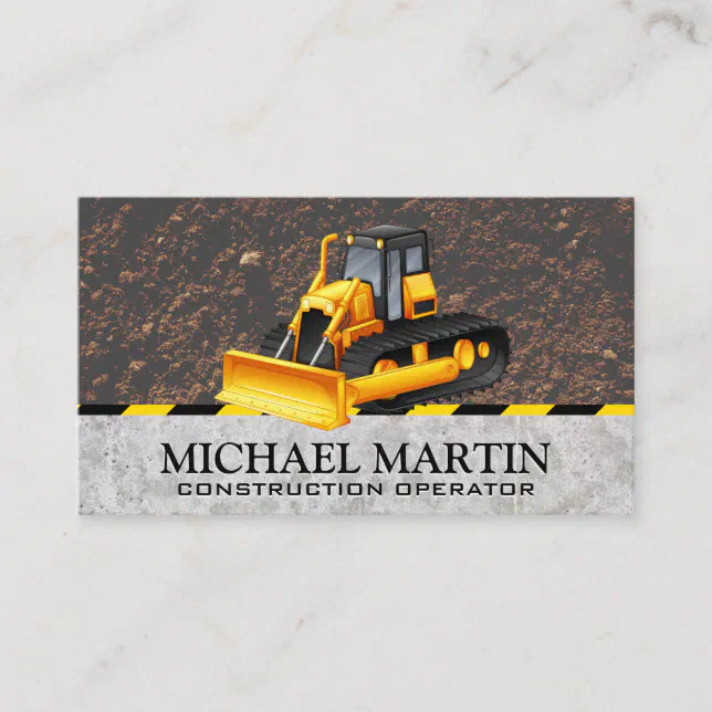 Construction Machinery | Excavator Business Card | Zazzle
