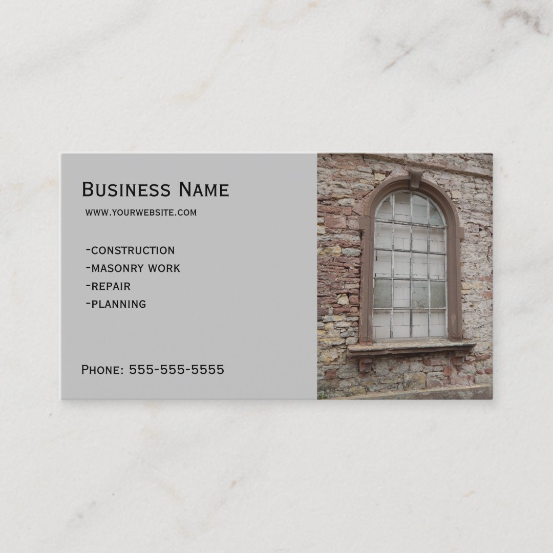 Construction - Masonry Business Card | Zazzle
