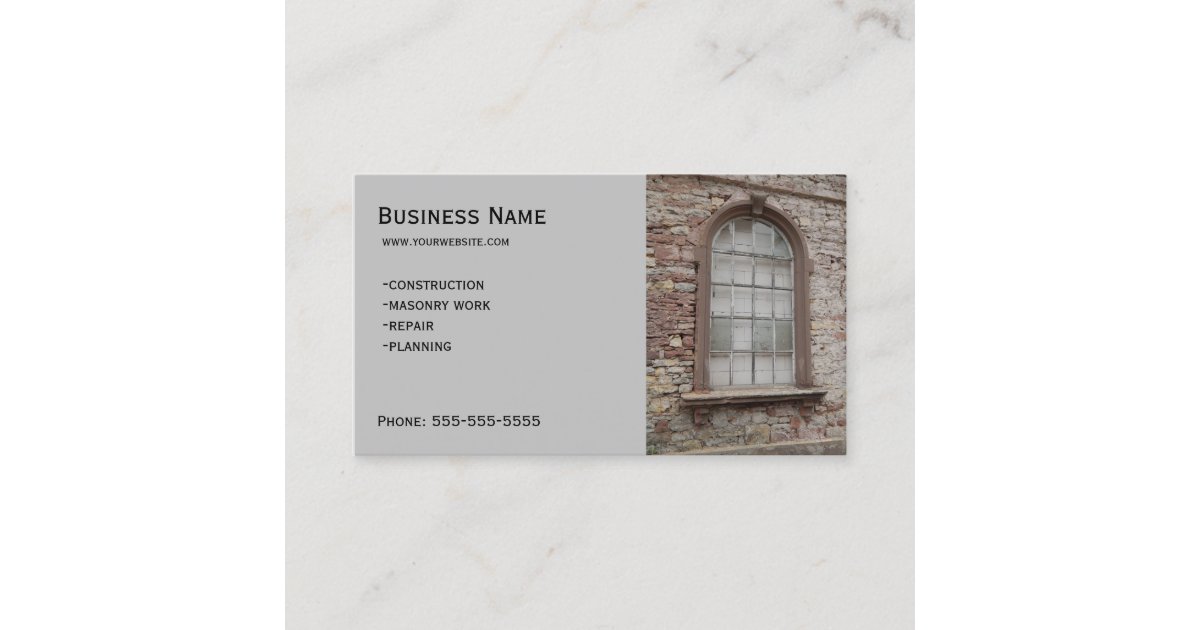 Construction - Masonry Business Card | Zazzle
