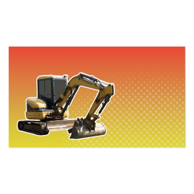 Construction Mechanical Digger Excavator Business Card Templates