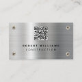 Construction Metal QR Code Business Card | Zazzle