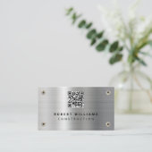 Construction Metal QR Code Business Card | Zazzle