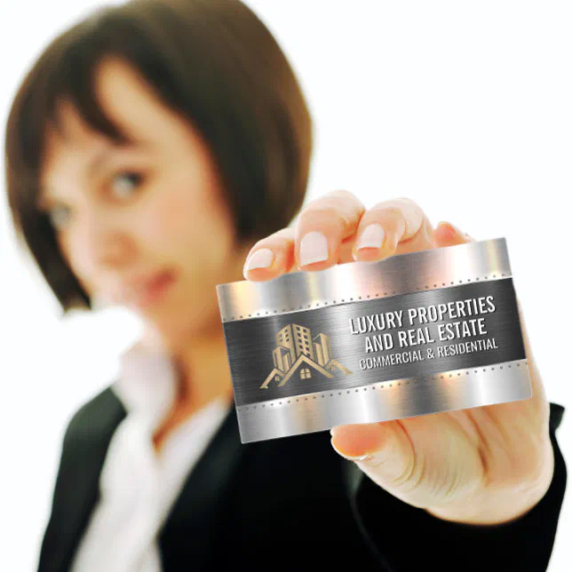 Construction Metal Rivets | Properties Logo Business Card | Zazzle