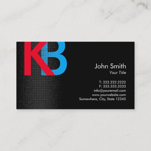 Construction Monogram Blue & Red Business Card | Zazzle
