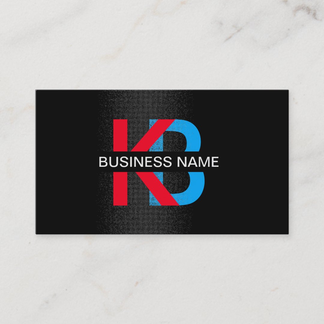 Construction Monogram Blue & Red Business Card | Zazzle