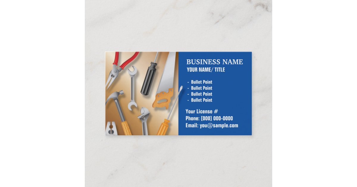 Construction or Handy Man Business Card | Zazzle