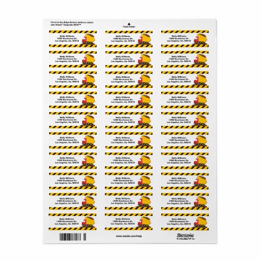 Construction Party Return Address Labels | Zazzle