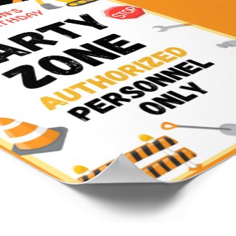 Construction Party Sign, Birthday, Baby Shower Pos Poster | Zazzle