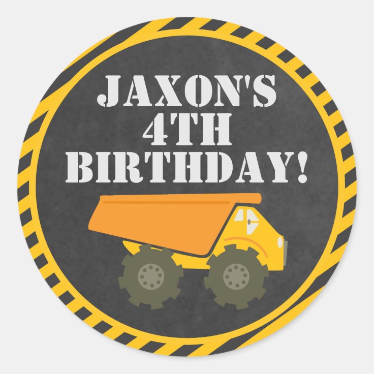 Construction Party Stickers | Zazzle