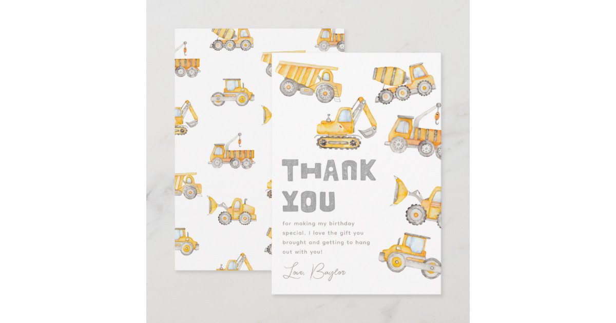 Construction Party Thank You Cards | Thank You | Zazzle