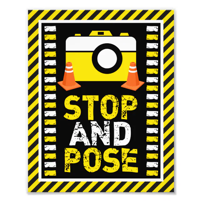 Construction Photo Booth Sign • 8 x 10 Print | Zazzle