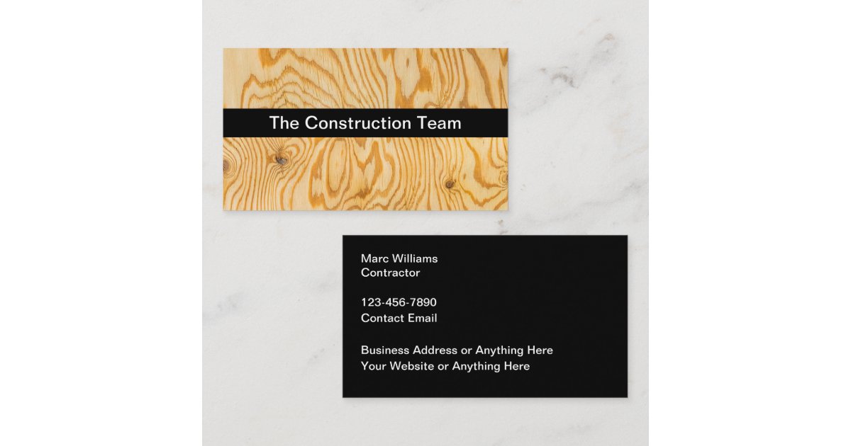 Construction Plywood Theme Business Cards | Zazzle