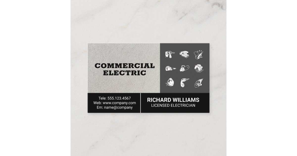 Construction Power Tools Business Card | Zazzle