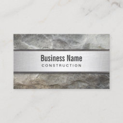 Construction Professional Metal & Stone Business Card | Zazzle