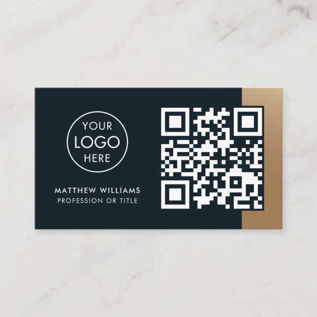 Construction Professional QR Code Logo Modern Business Card | Zazzle