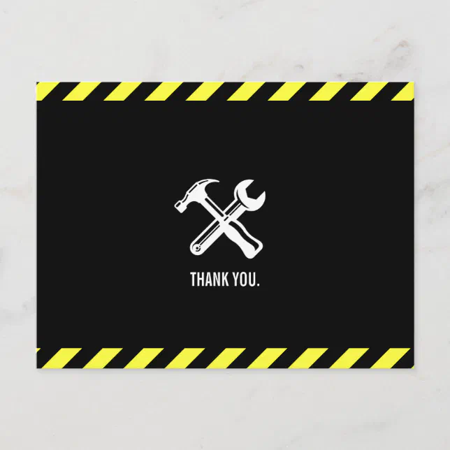 Construction Project Custom Thank You Postcard | Zazzle