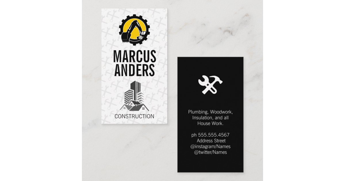 Construction | Property Developer Buildings Business Card | Zazzle