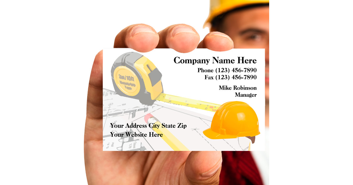 Construction Real Estate Developer Business Card | Zazzle
