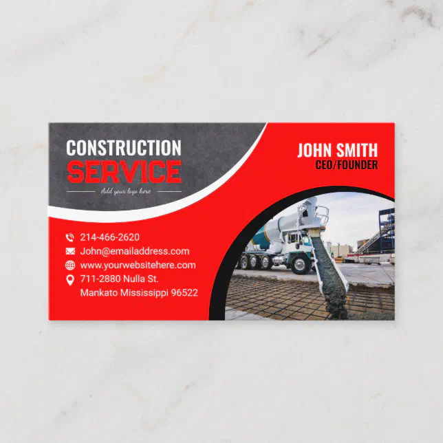 Construction remodeling and concrete business card | Zazzle