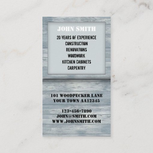 Construction Renovation Carpenter Business Card | Zazzle