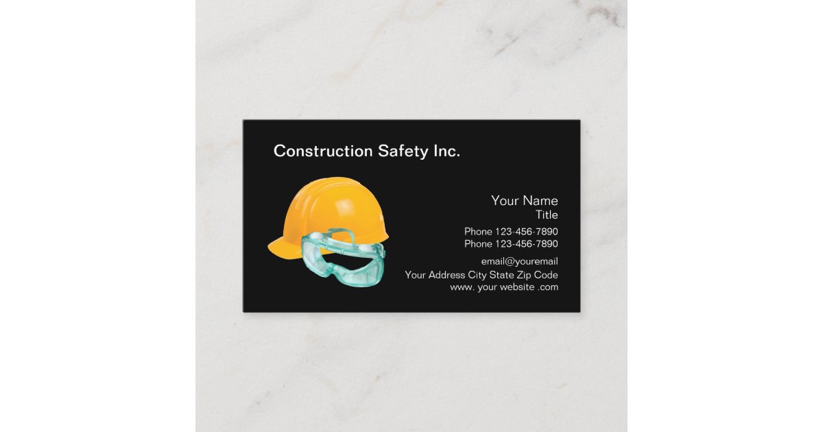 Construction Safety Equipment Business Card | Zazzle