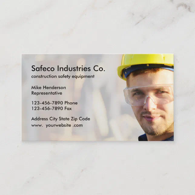 Construction Safety Equipment Business Card | Zazzle