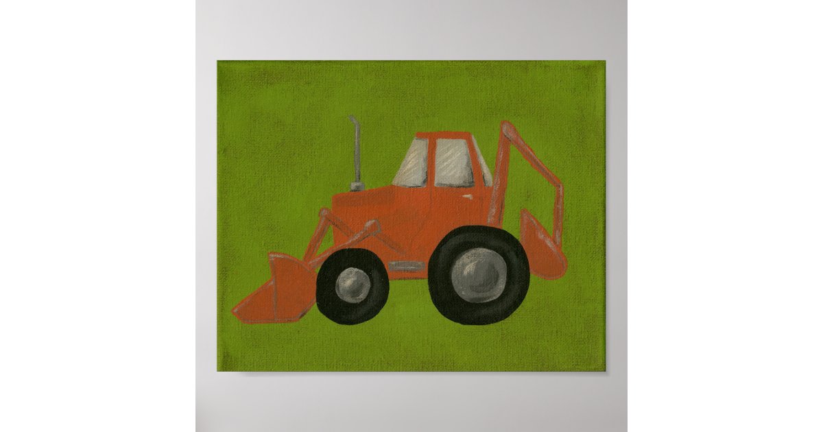 Construction Scooper Nursery Art Poster | Zazzle