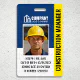 Construction Security ID Photo Logo QR Code Navy Badge | Zazzle
