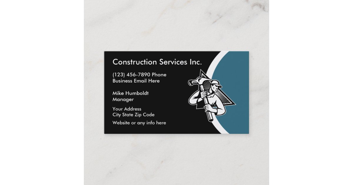 Construction Service Business Card | Zazzle