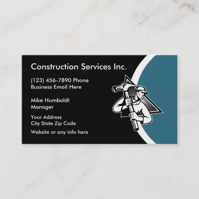 Construction Service Business Card | Zazzle