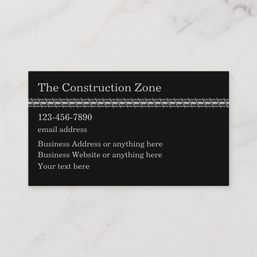 Construction Service Rebar Theme Business Card | Zazzle