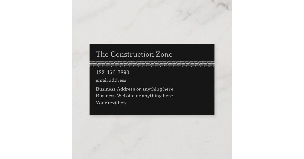 Construction Service Rebar Theme Business Card | Zazzle