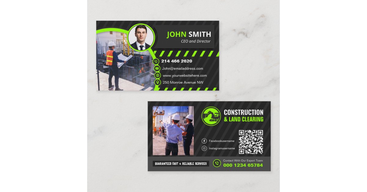 Construction Service, Rebuilding and renovation Business Card | Zazzle