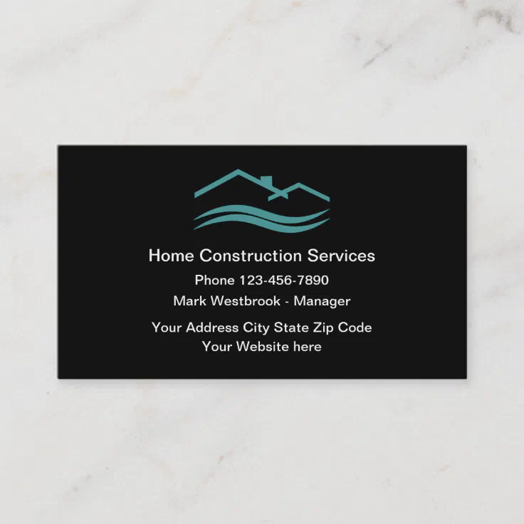 Construction Services Modern Business Cards | Zazzle