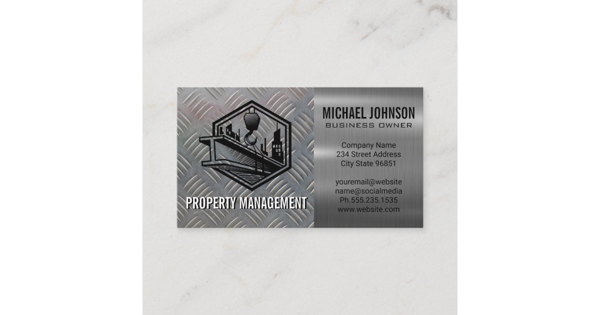 Construction Site Build | Metal Steel Plate Business Card | Zazzle