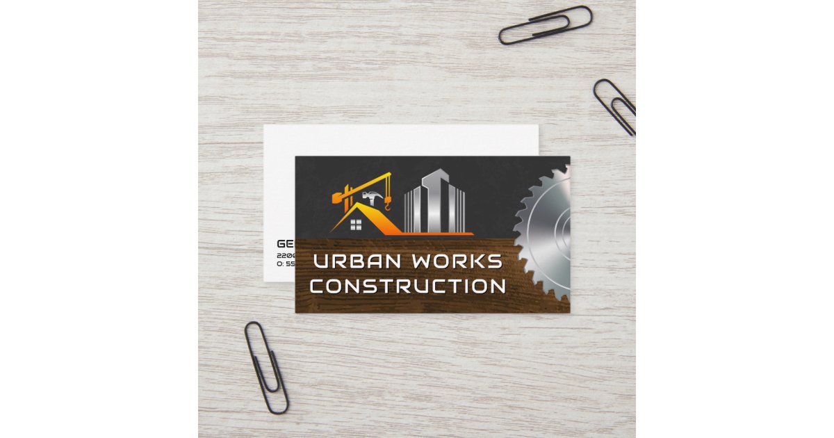 Construction Site | Real Estate Builders Business Card | Zazzle