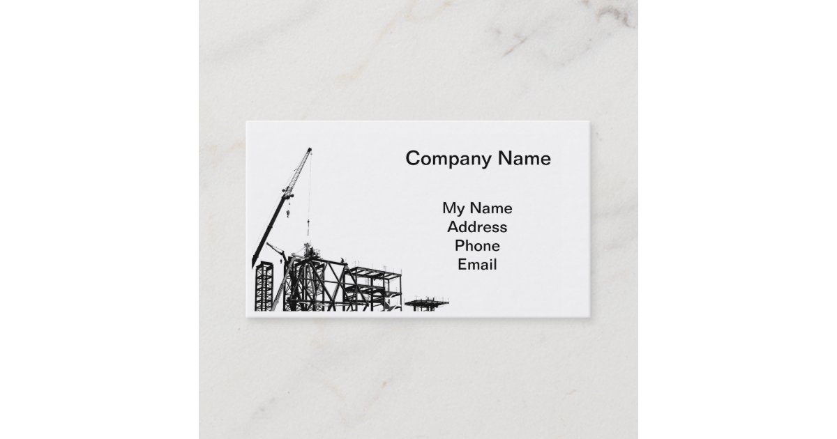 Construction Site with Crane Business Card | Zazzle
