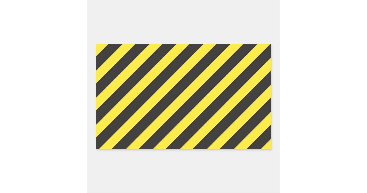 Construction Stripes Diagonal Rectangular Sticker | Zazzle