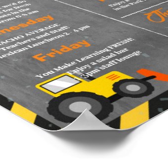 Construction Teacher Staff Appreciation template Poster | Zazzle