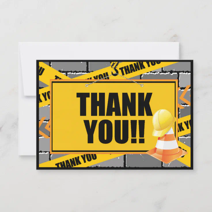 Construction Thank You Cards | Zazzle