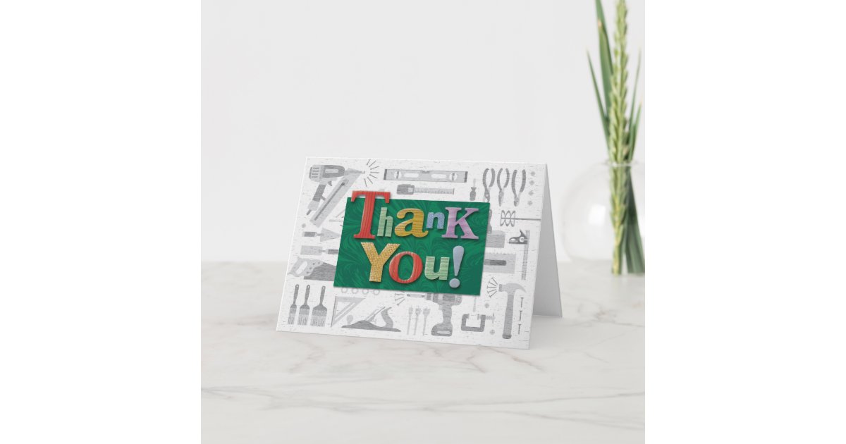 Construction "Thank You" Note Card | Zazzle