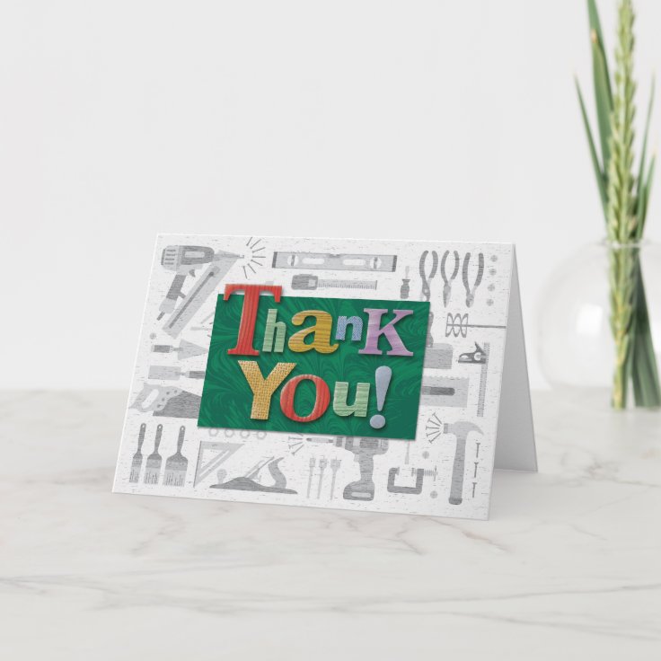 Construction "Thank You" Note Card | Zazzle