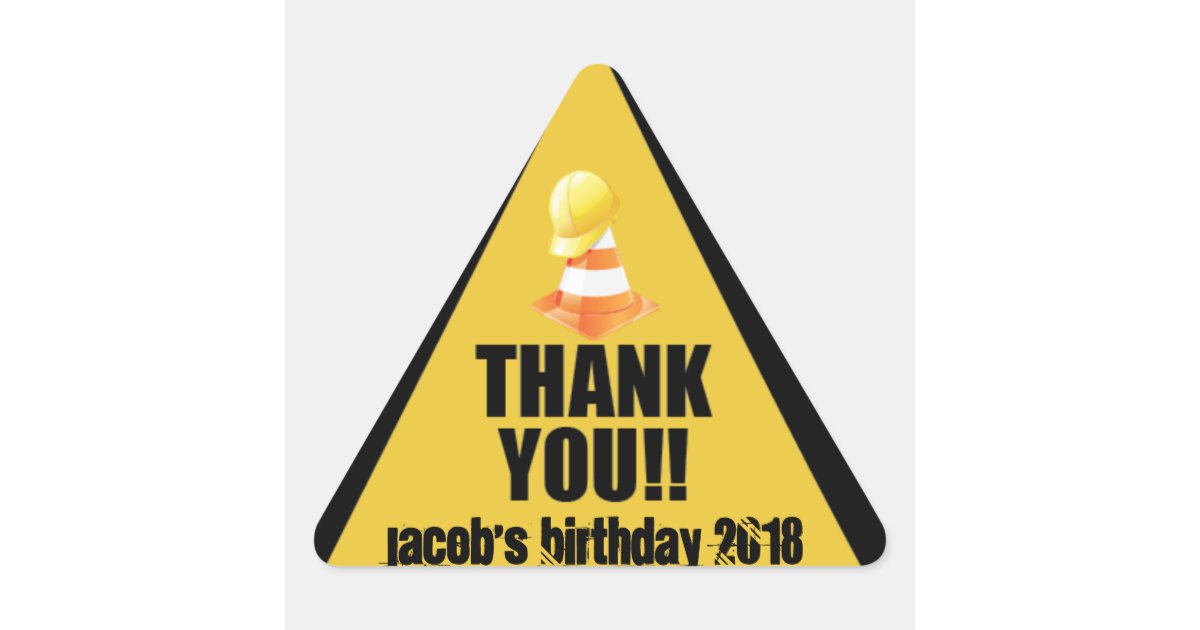 Construction Thank You Stickers | Zazzle