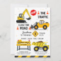 Construction Theme Dump Truck Kids Birthday Party Invitation | Zazzle