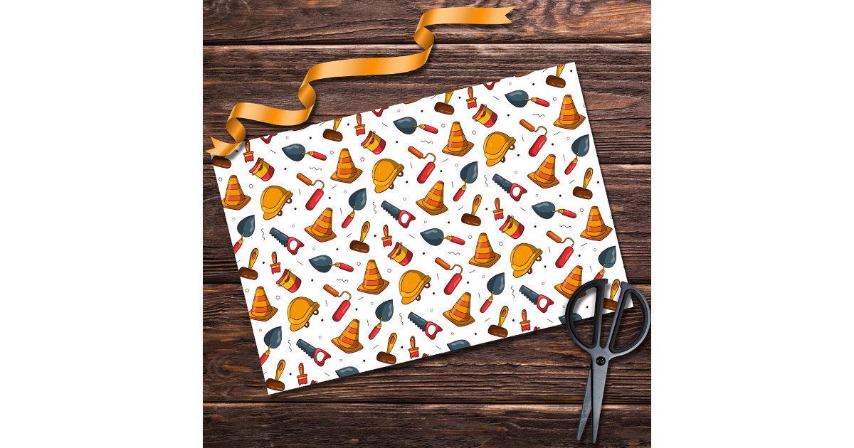Construction Theme Pattern Tissue Paper | Zazzle