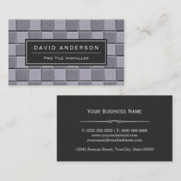 Construction Tile Installer Stylish Easy Customize Business Card | Zazzle