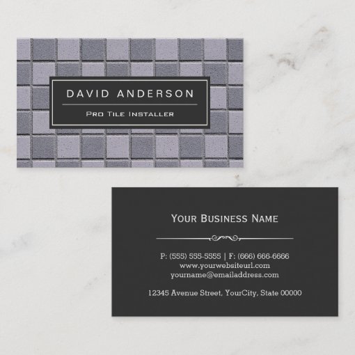 Construction Tile Installer Stylish Easy Customize Business Card | Zazzle