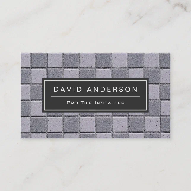 Construction Tile Installer Stylish Easy Customize Business Card | Zazzle